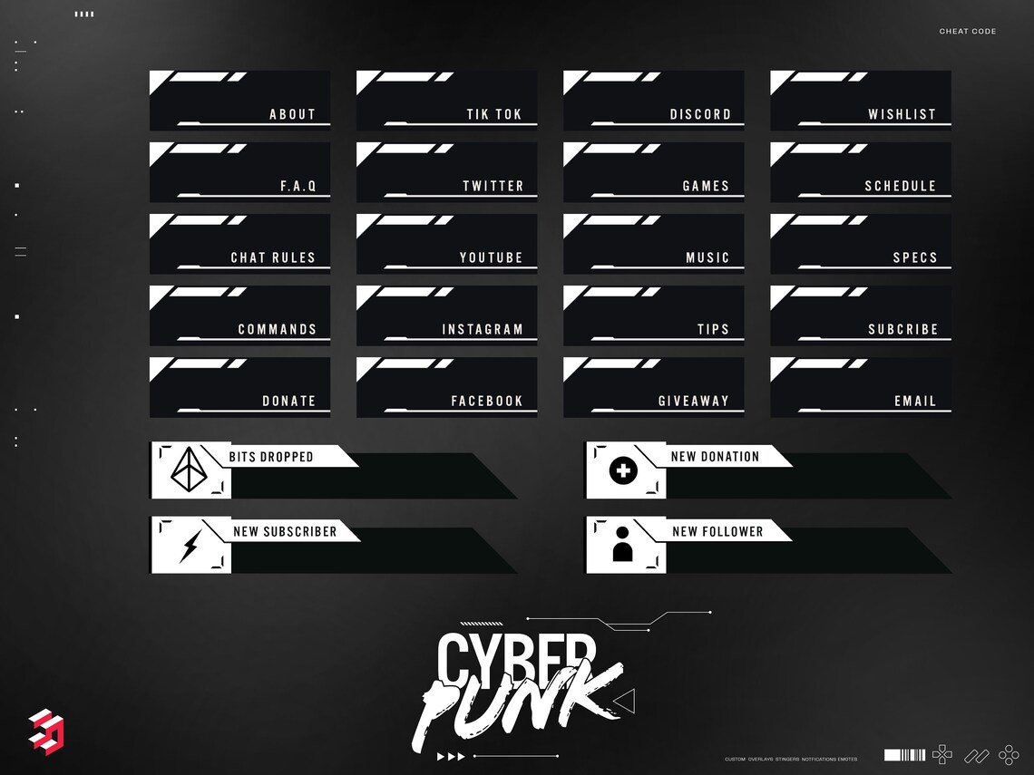 Black & White Animated Twitch Overlay Complete Stream - Etsy Canada