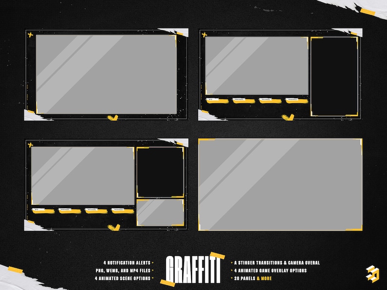 Animated Graffiti Stream Overlay Package for Twitch, Youtube, KICK ...