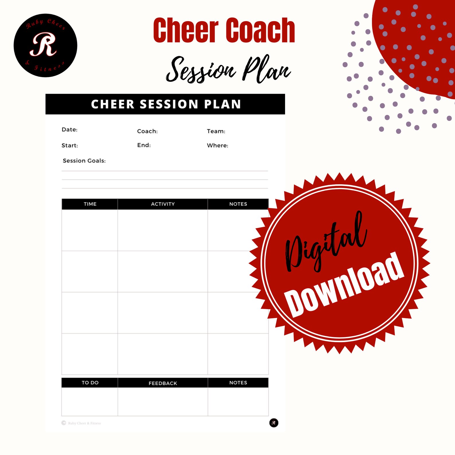 Cheer Session Plan Blue - Etsy