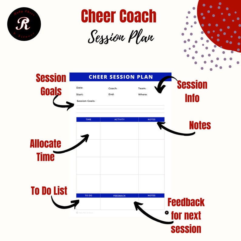 Cheer Session Plan - Blue - Etsy