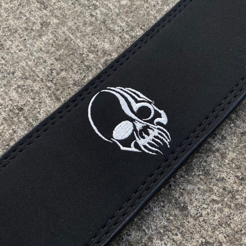 Blackout Skull Power Weightlifting Nubuck Leather Lever Belt - Etsy