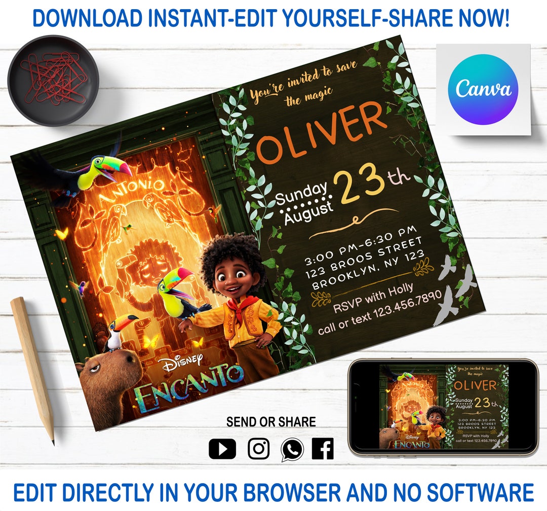 Encanto Birthday Invitation | Encanto Digital Invitation | Encanto ...