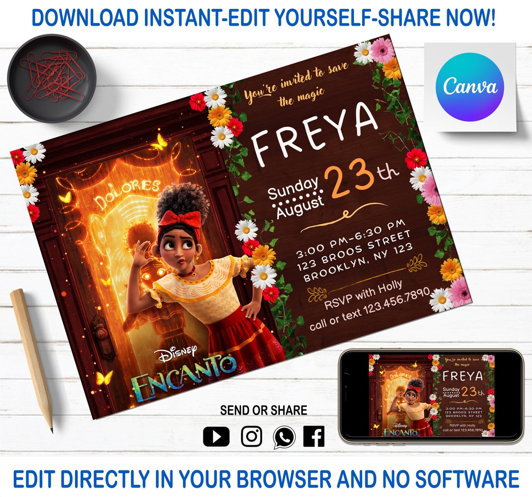 Encanto Birthday Invitation | Encanto Digital Invitation | Encanto ...