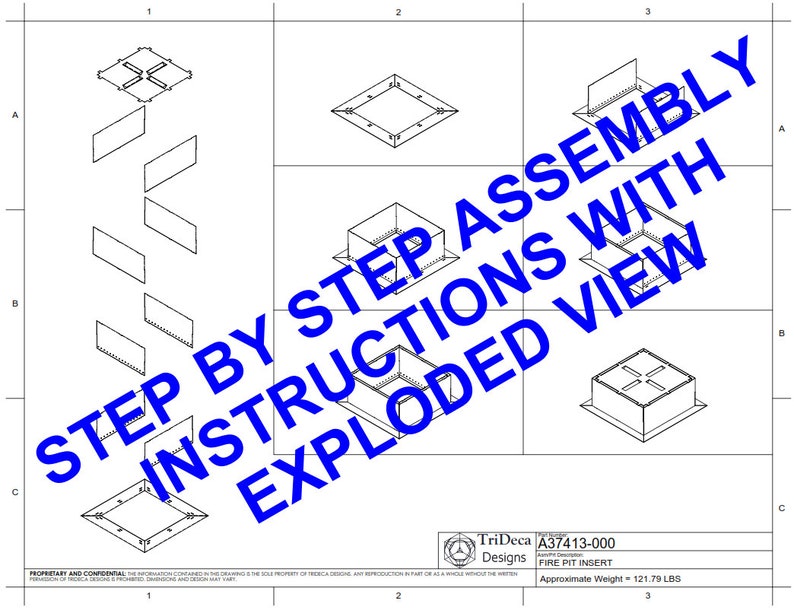 Smokeless Square Fire Pit Insert Plans - Etsy