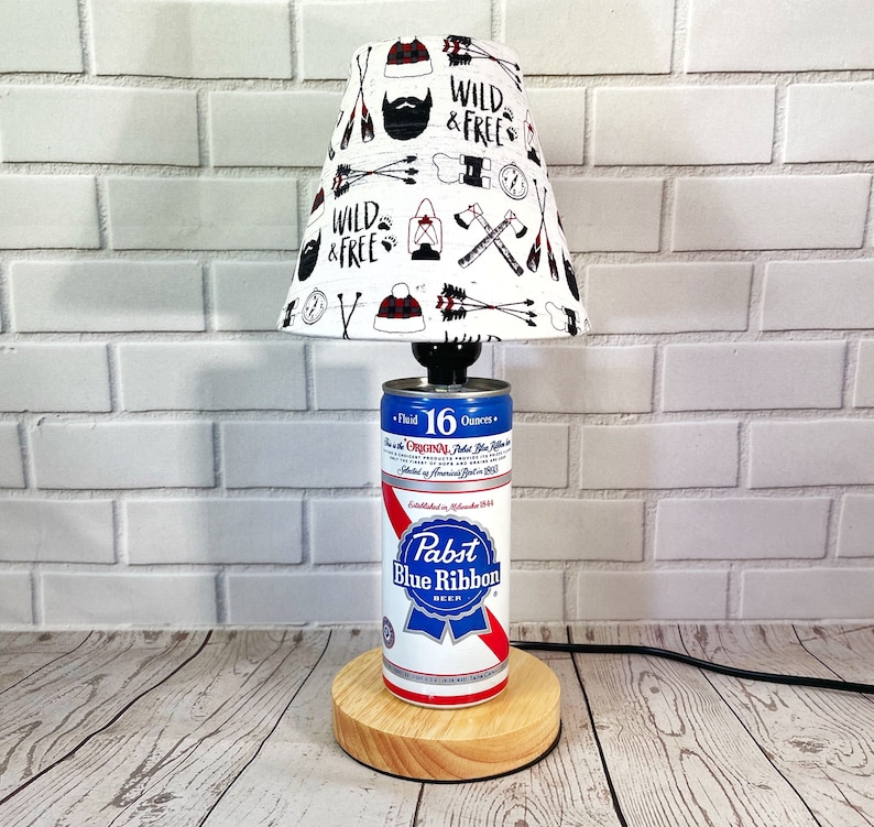 Classic Pabst Blue Ribbon (PBR) Beer Can Lamp. Hipster Style! - Etsy