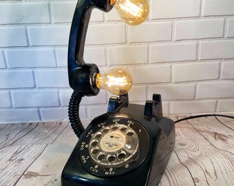 1960s Telephone Lamp, Vintage Rotary Phone Lamp, Restored Unique Home ...
