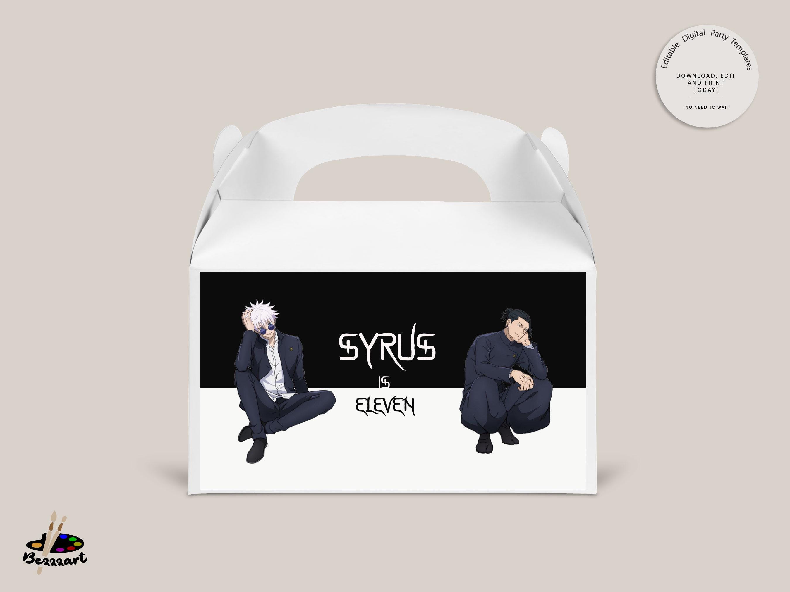 Anime Gable Box Label, Gable Box Birthday Template, Anime Birthday ...