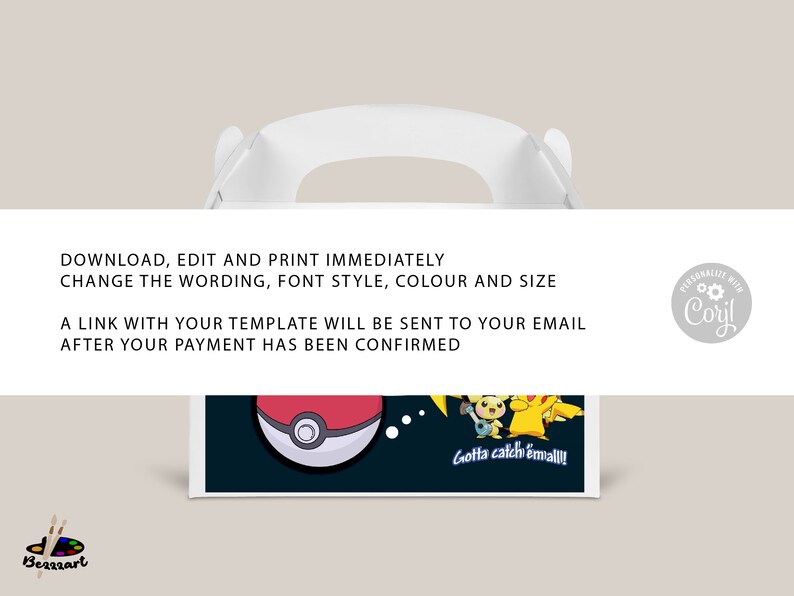Pokemon Gable Box Label, Pokemon Gable Box, Pokemon Birthday, Editable ...