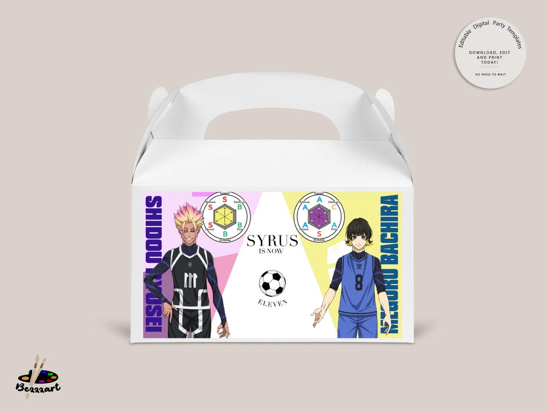 Anime Gable Box Label, Soccer Birthday Template, Anime Birthday ...
