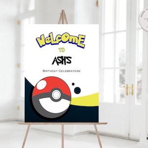 Pokemon Welcome Sign Welcome Sign Pokemon Template Digital - Etsy