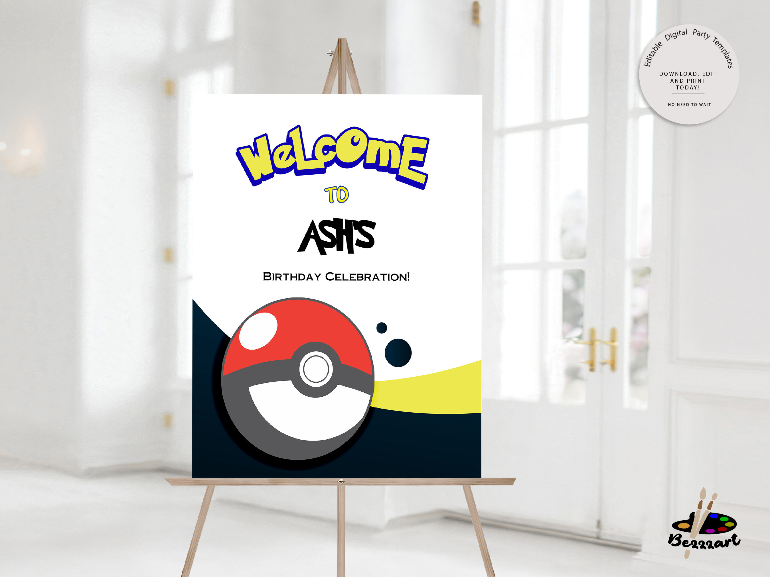 Pokemon Welcome Sign Welcome Sign Pokemon Template Digital - Etsy