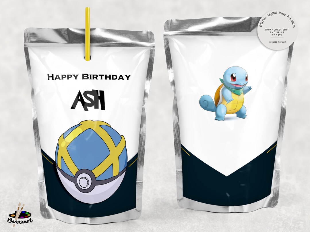 Pokemon Juice Label Pokemon Juice Pokemon Birthday Editable - Etsy