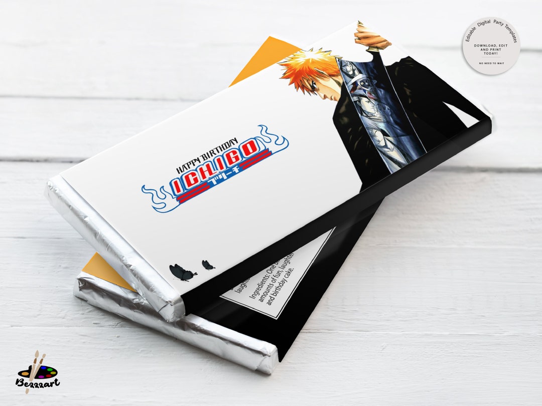 Anime Chocolate Label, Anime Chocolate Template, Anime Birthday ...