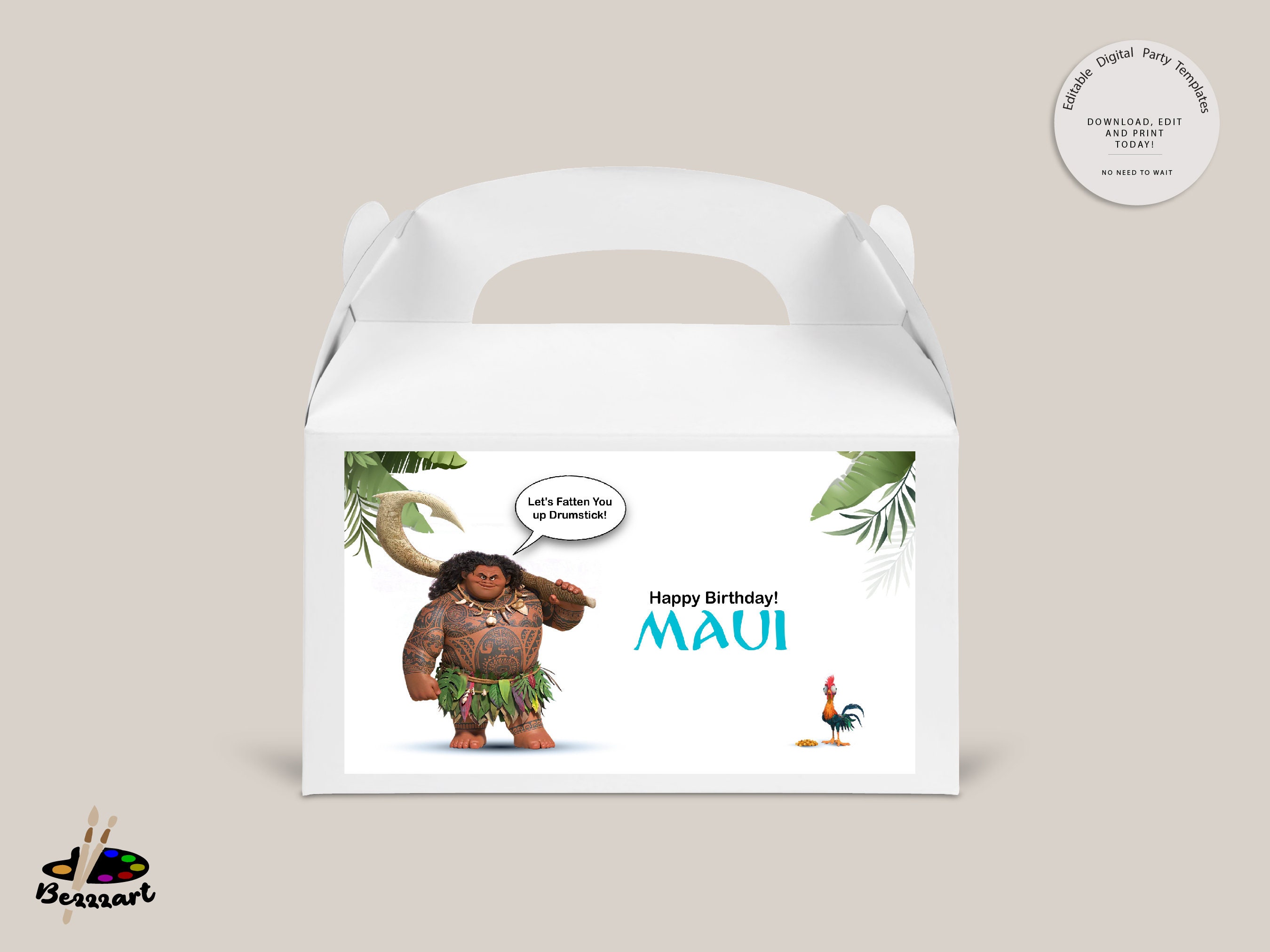 Moana Gable Box Label, Moana Gable Box, Moana Birthday, Editable Gable ...