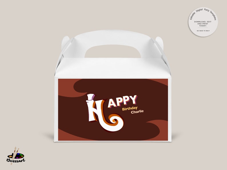 Chocolate Factory Gable Box Label, Charlie and the Chocolate Factory ...