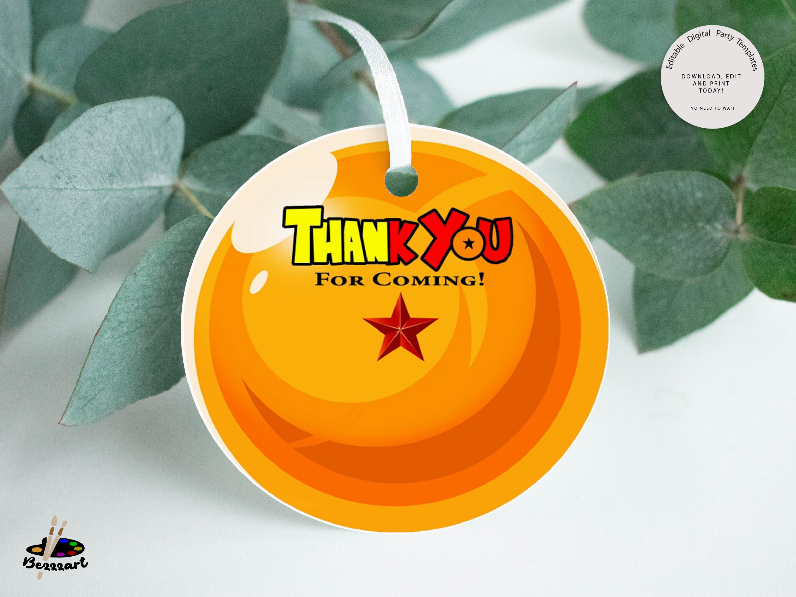 Anime Thank You Tag, Anime Birthday, Editable Thank You Tag, Editable ...