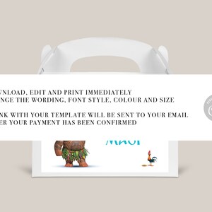 Moana Gable Box Label, Moana Gable Box, Moana Birthday, Editable Gable ...