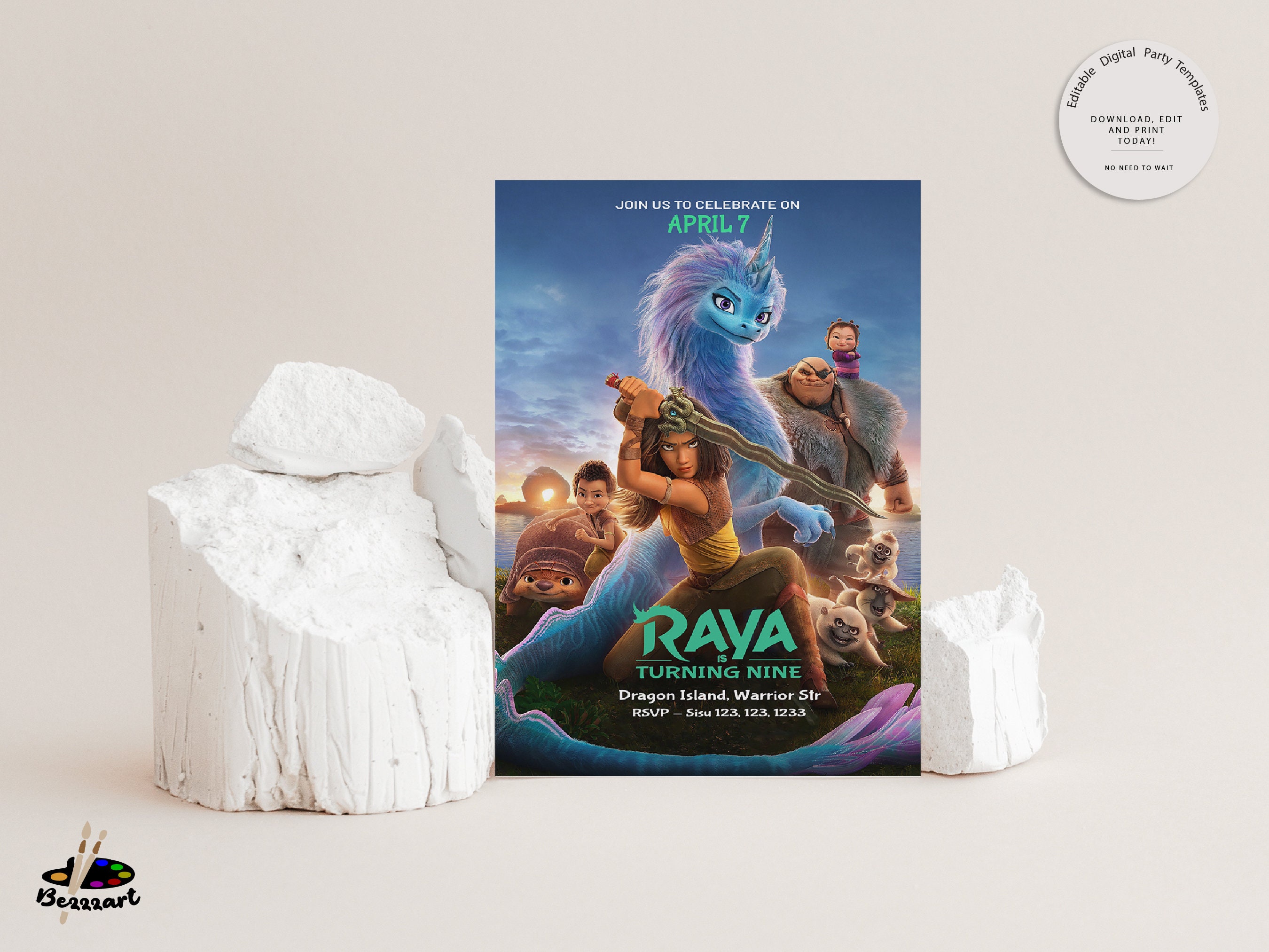 Invitación de Raya, invitación de Raya, cumpleaños de Raya, plantilla ...