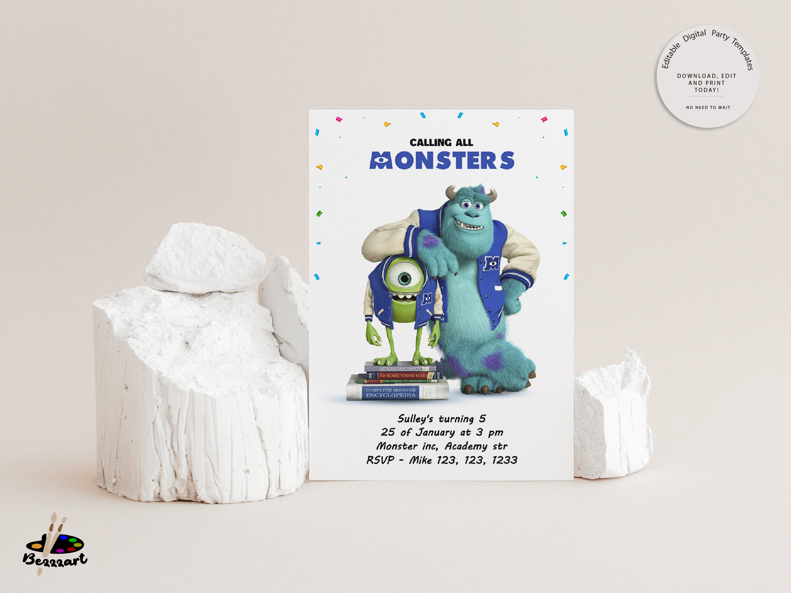 Invitación de Monsters inc, invitación de Monsters inc, cumpleaños de ...