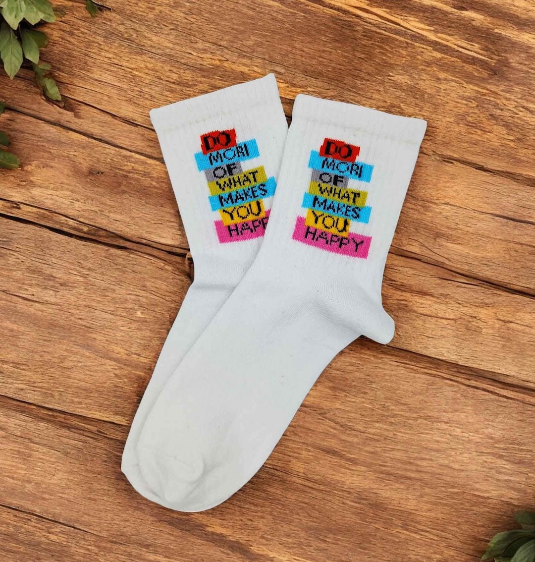 Talking Crew Socks, Socks With Sayings, Fun Socks, White Socks, Stylish ...