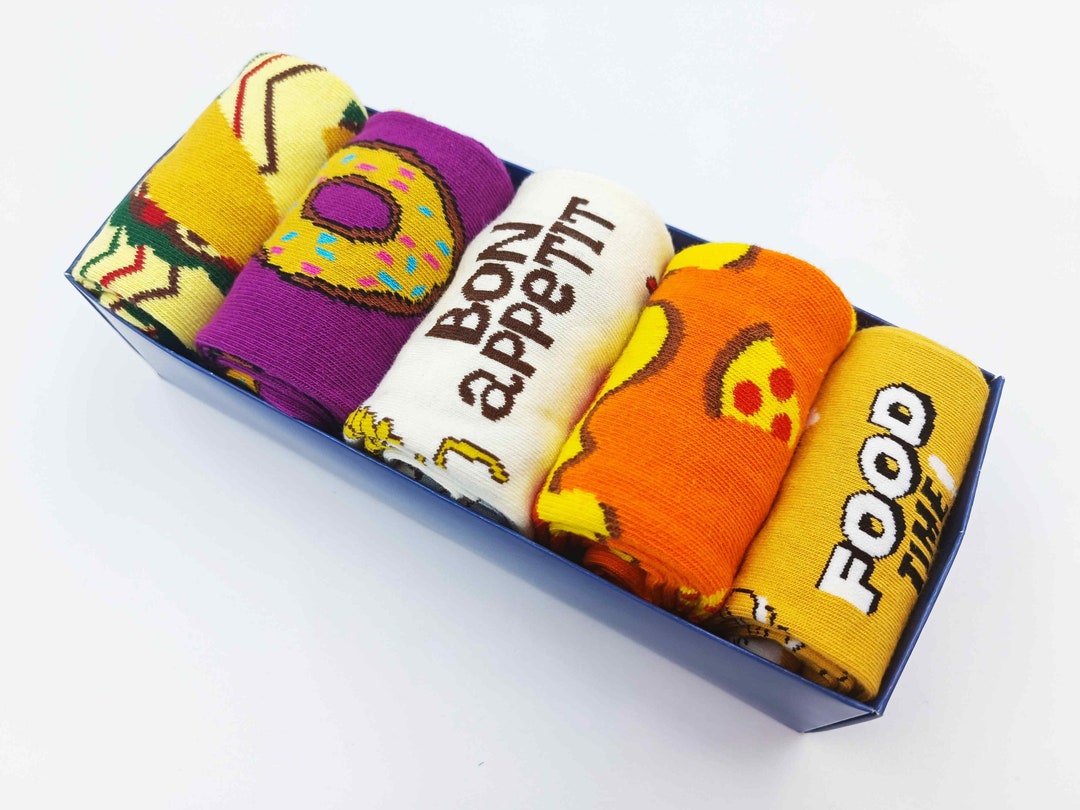 Funny Fast Food Socks Pack of 5, Crazy Cool Socks - Etsy