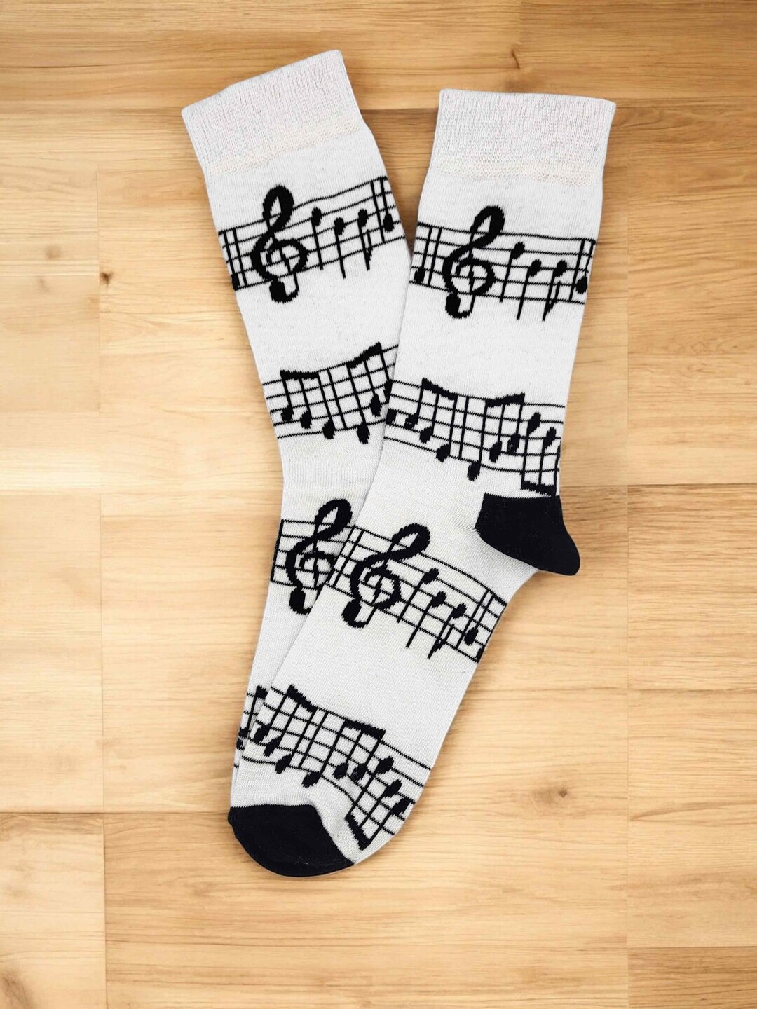 Music Notes Socks: Novelty Cotton Blend Socks - Etsy