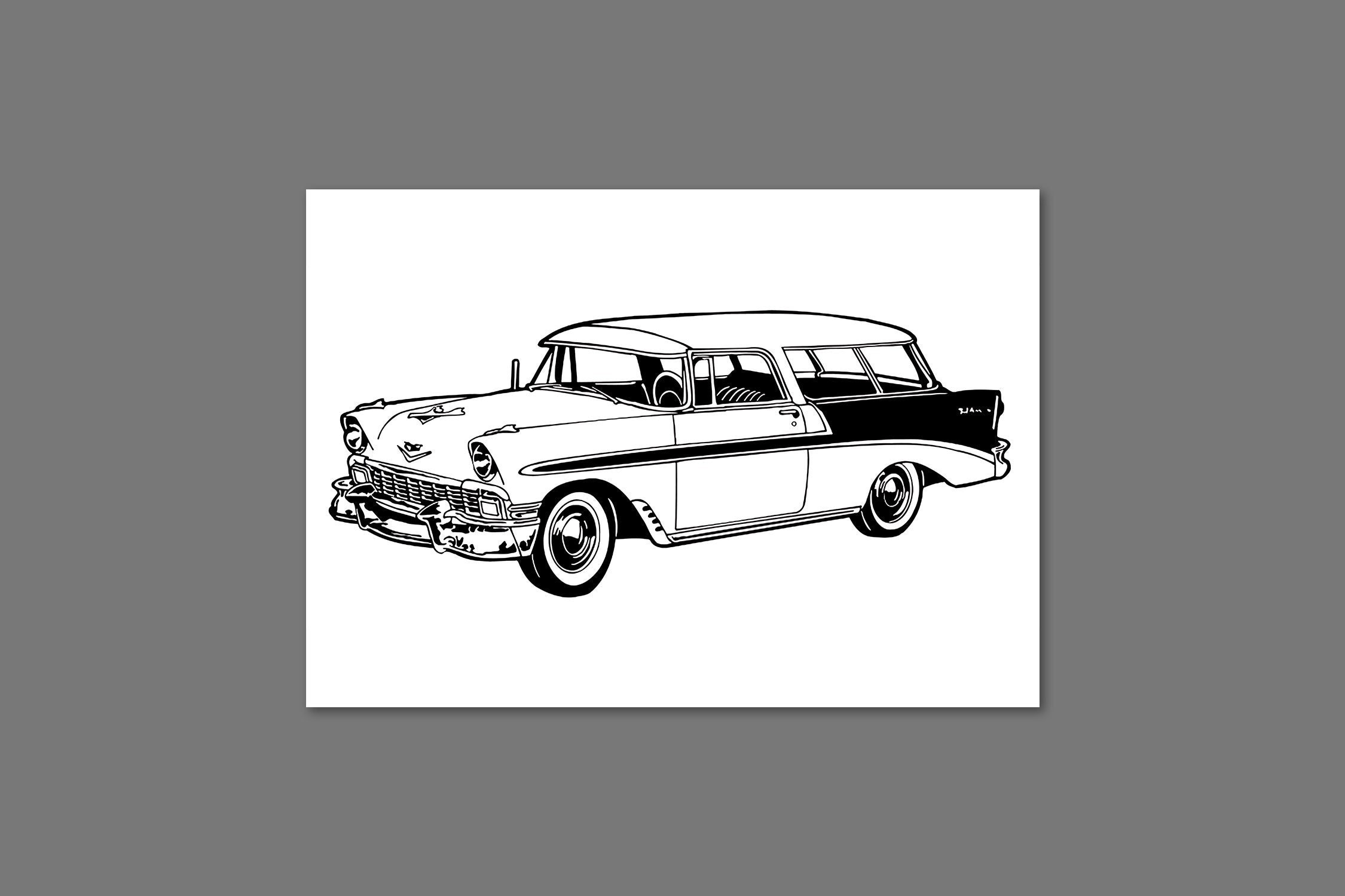 1956 Chevy Nomad Clipart Vector | Vintage Chevy | Classic Chevy SVG ...