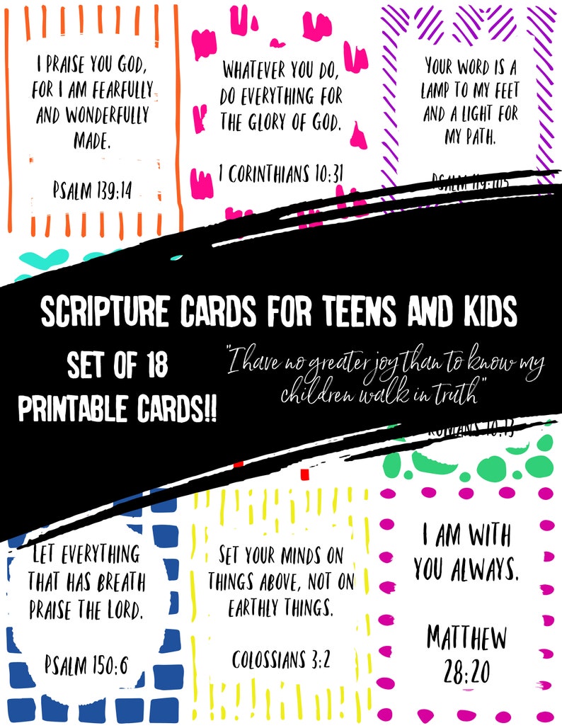 Scripture Memory Cards for Teens (set of 18) - Etsy