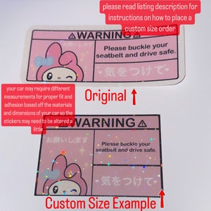 Kawaii Japanese Bunny Anime Character Holographic Car Visor Decal ...