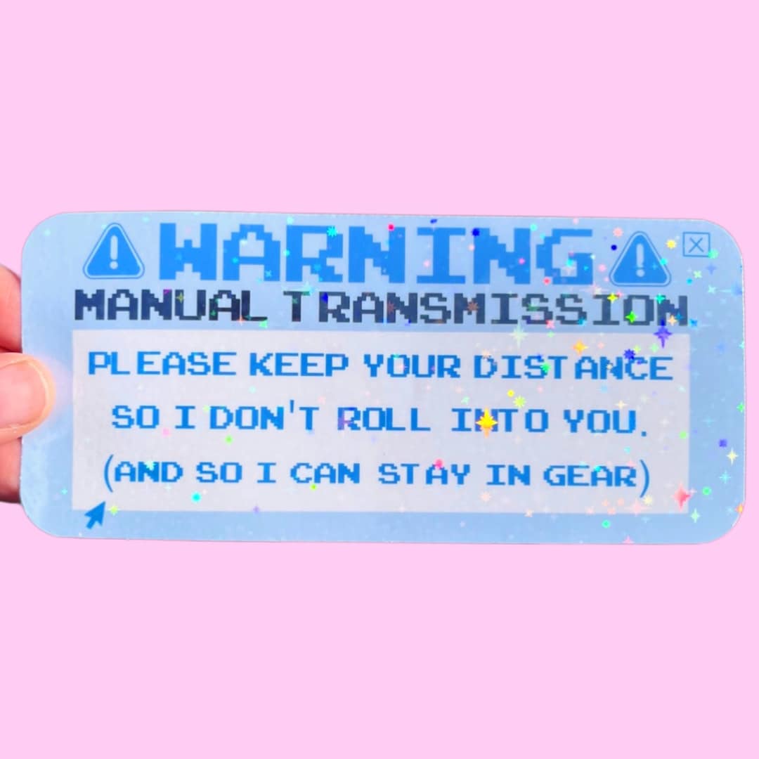 WARNING Manual Transmission Car Decal JDM Euro Car Sticker - Etsy