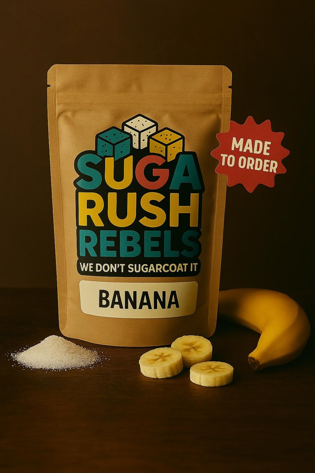 250g Banana Flavoured Sugar, Sweet Tropical Infused Sugar, Baking ...