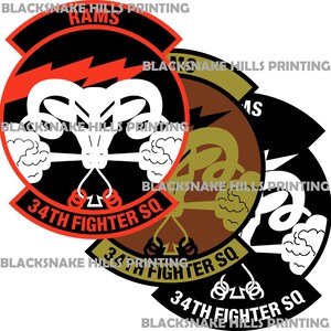 34th Fighter Squadron Patch Vector Images .svg, .pdf, .ai, & .eps ...