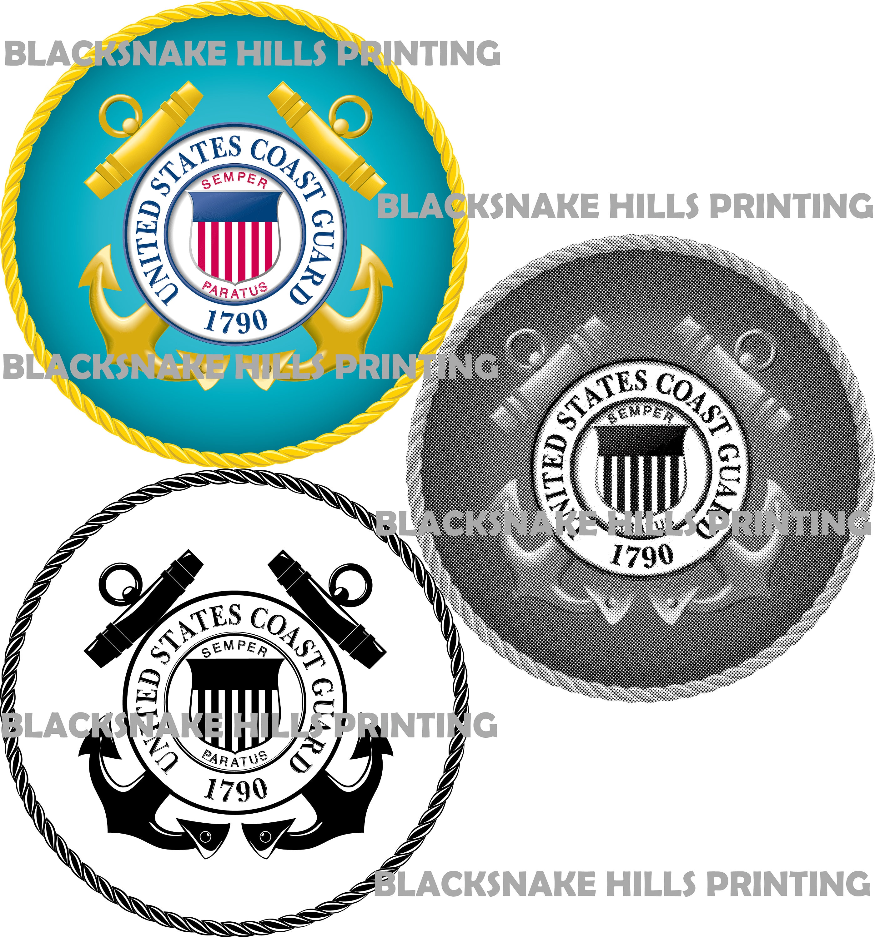 US Coast Guard Emblem Vector Image Files multiple Formats Plus JPG - Etsy