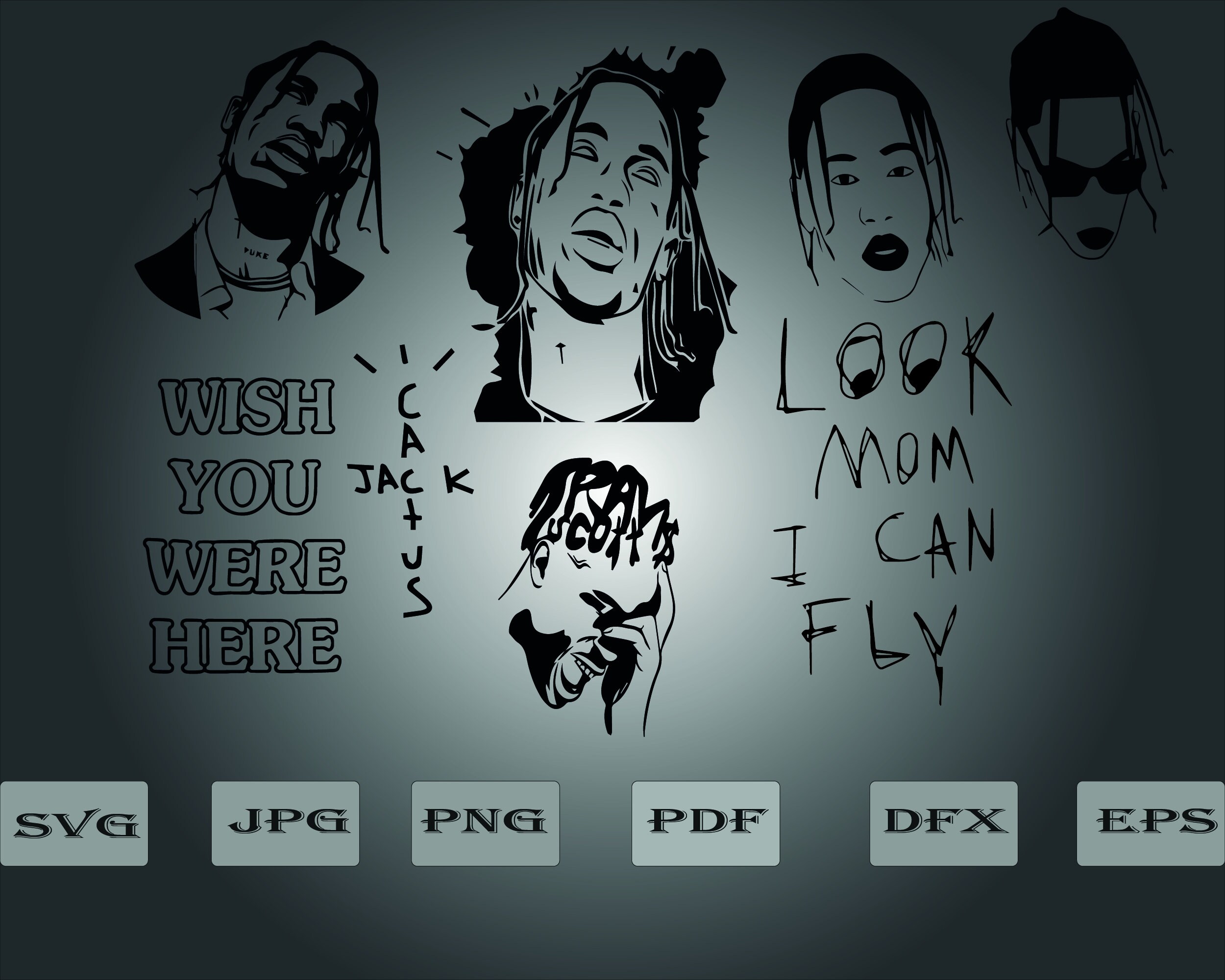 Travis Scott Svg Png File Set Travis Scott Stickers SVG PNG PDF Ai ...