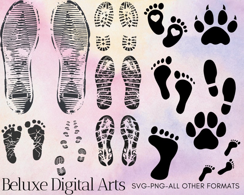 Footprints Svg Png Bundle Babyfootprint Svg Png Files Footprint ...