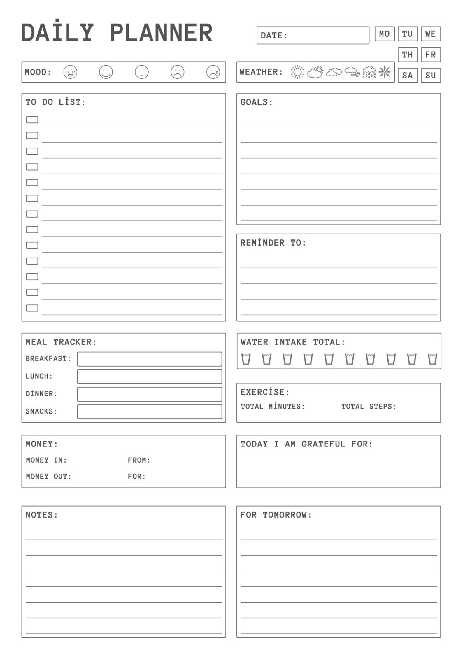 20 Daily Planner PDF-SVG-PNG Bundle Daily Planners Bundle Daily Planner ...