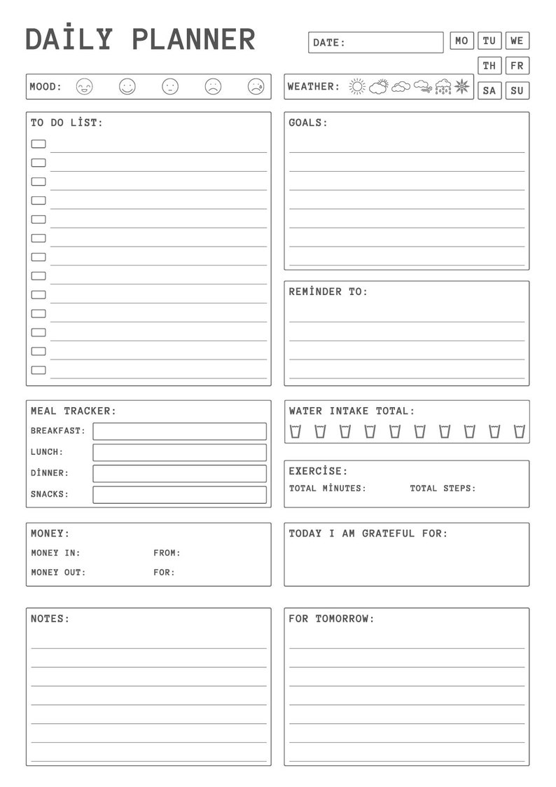 20 Daily Planner PDF-SVG-PNG Bundle Daily Planners Bundle Daily Planner ...