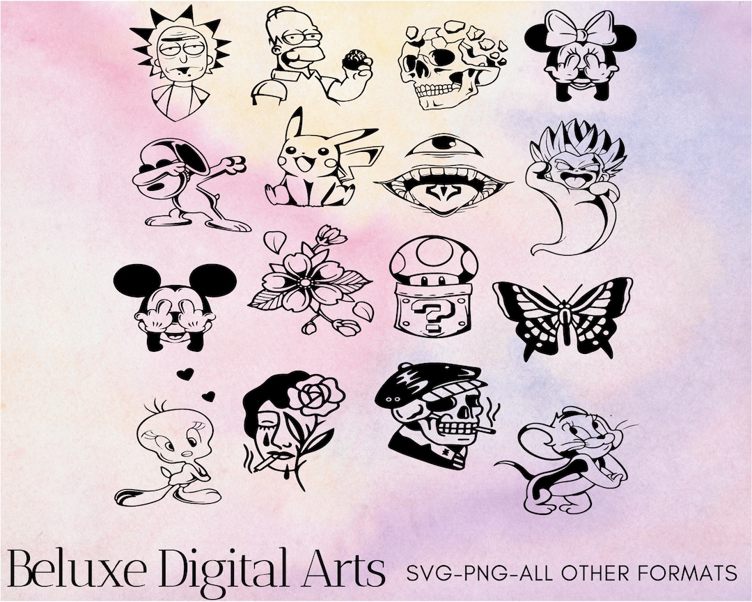 Cartoon Characters Svg Png Bundle-cartoon Svg Png Files-cartoon Instant ...