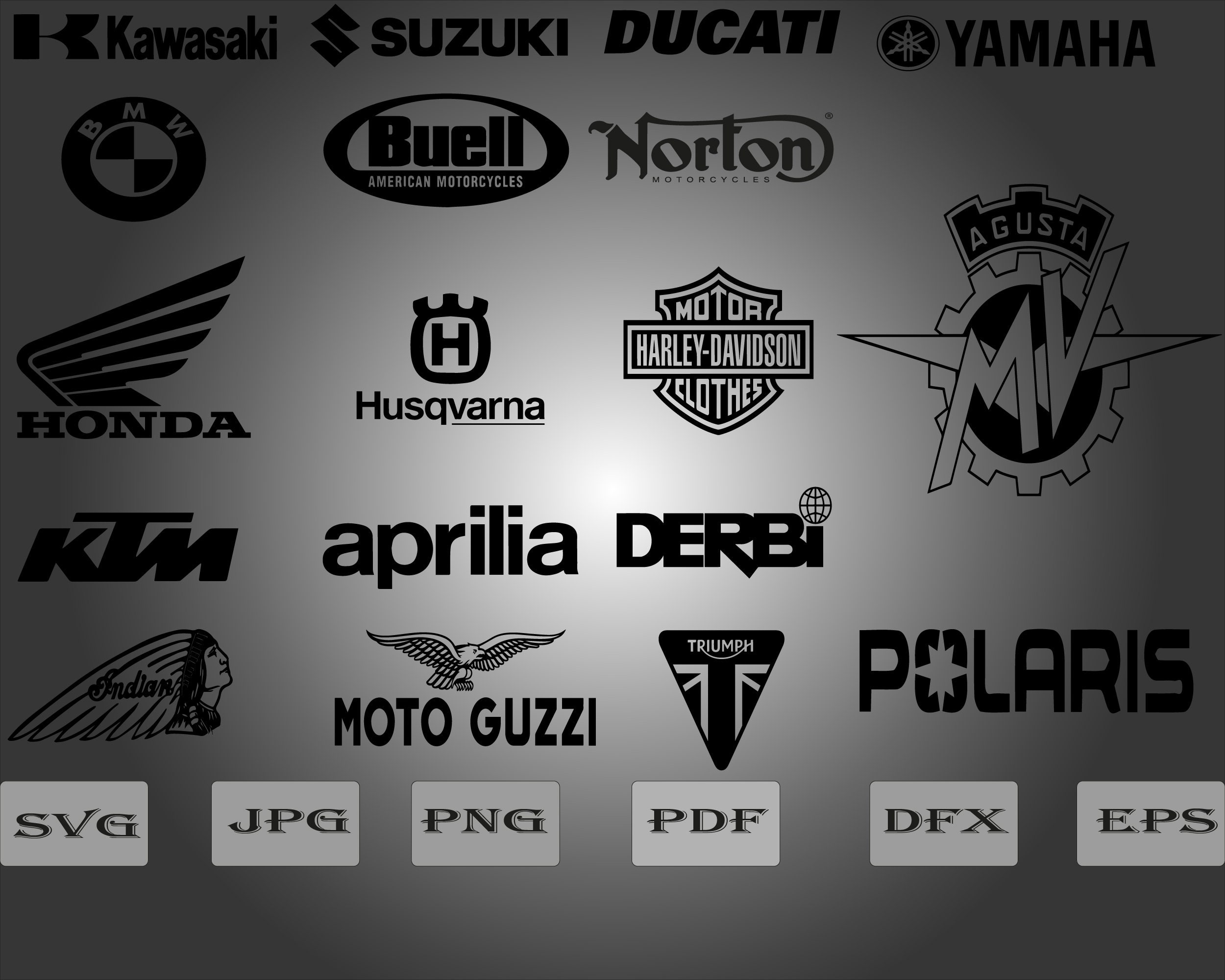 Motorbike Svg Png All Formats Bundle Motorbike Logos Sticker Bundle ...