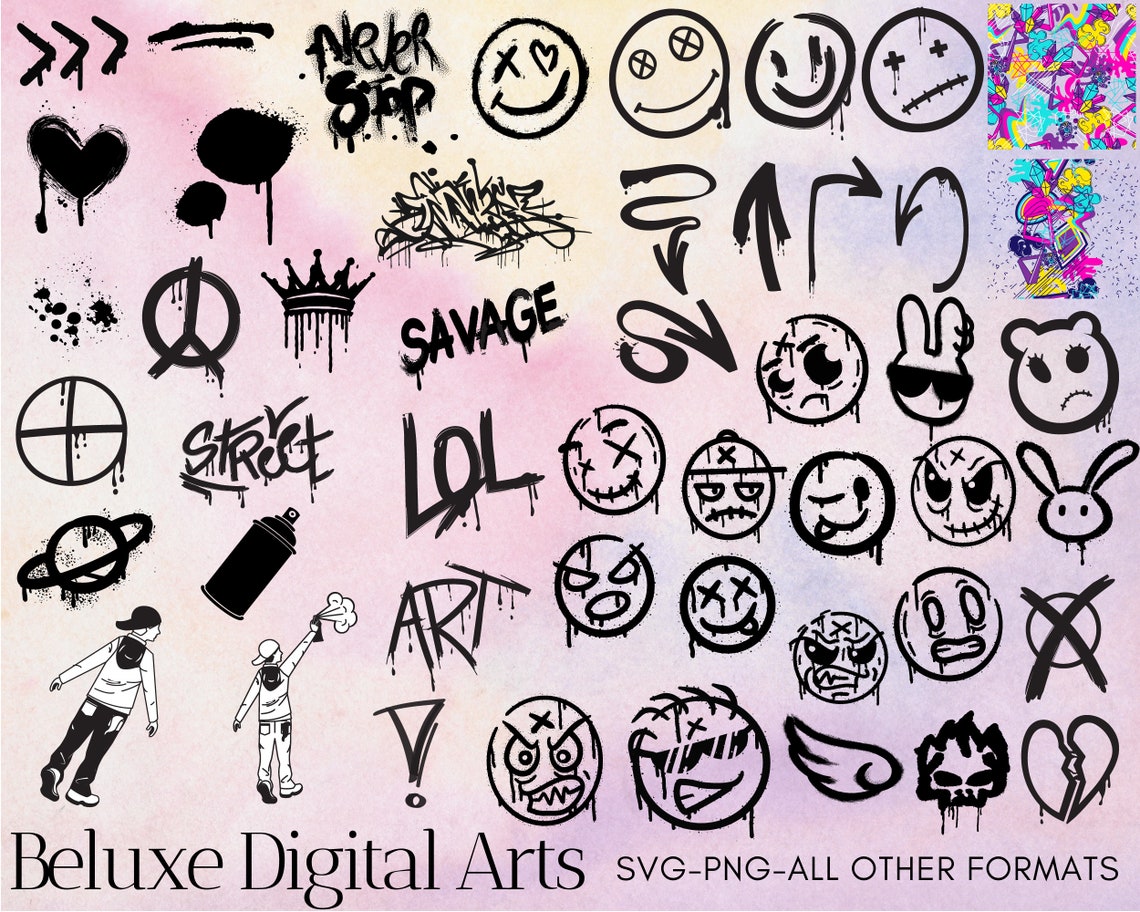 Graffiti Designs Svg Png Bundle Spray Design Svg Png Bundle Graffiti ...