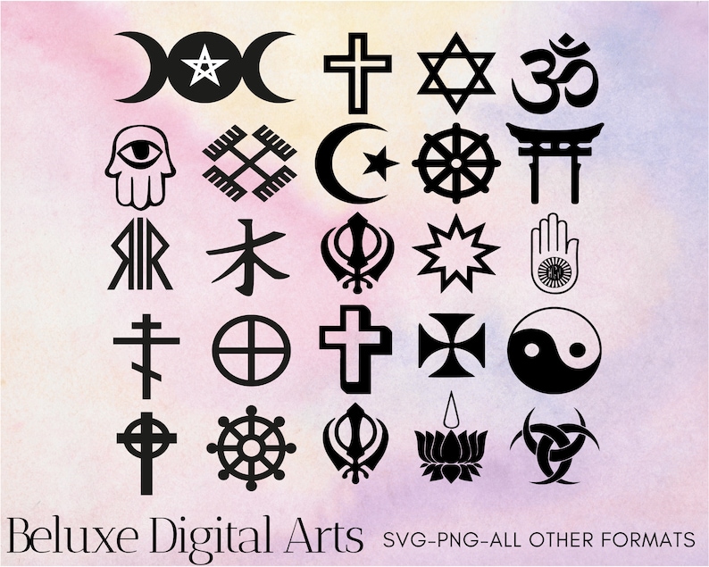 Religious Symbols Svg Png Bundle-religious Svg Png Files-religious ...
