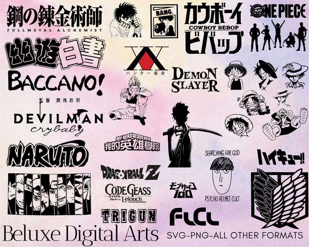 Anime Svg Png Bundle Anime Stickers Anime Instant Download - Etsy