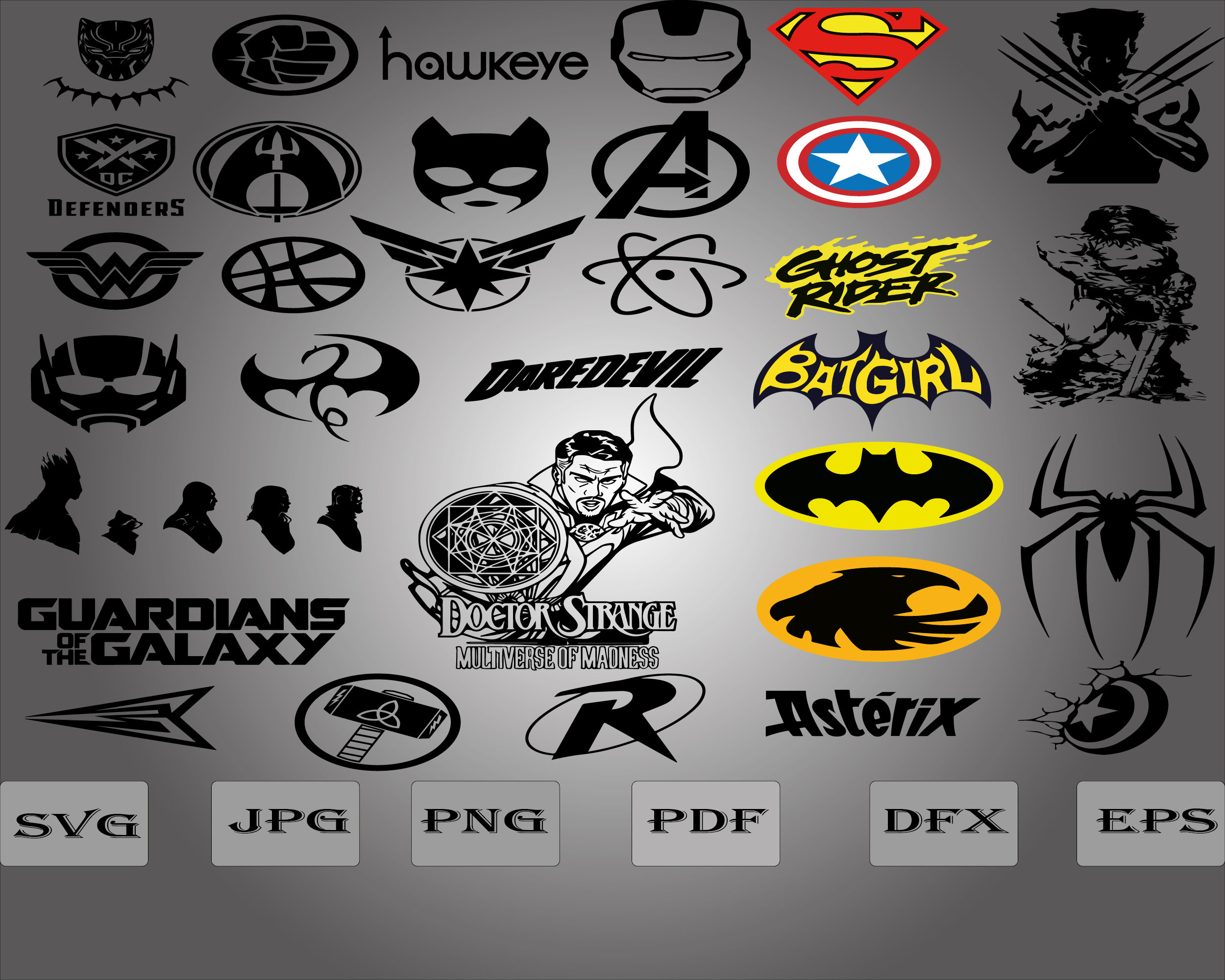 Superheroes Names And Logos