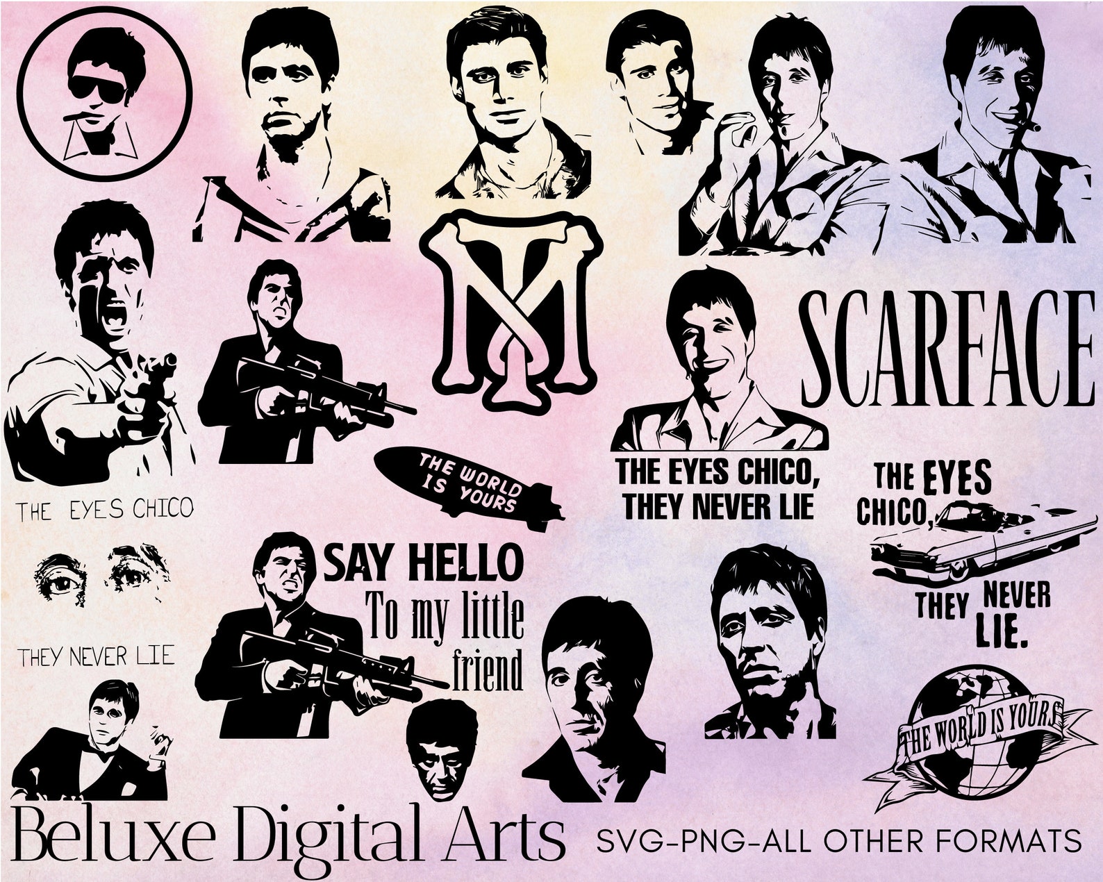 Scarface Svg Png Bundle-scarface Clipart-scarface Stickers-scarface ...
