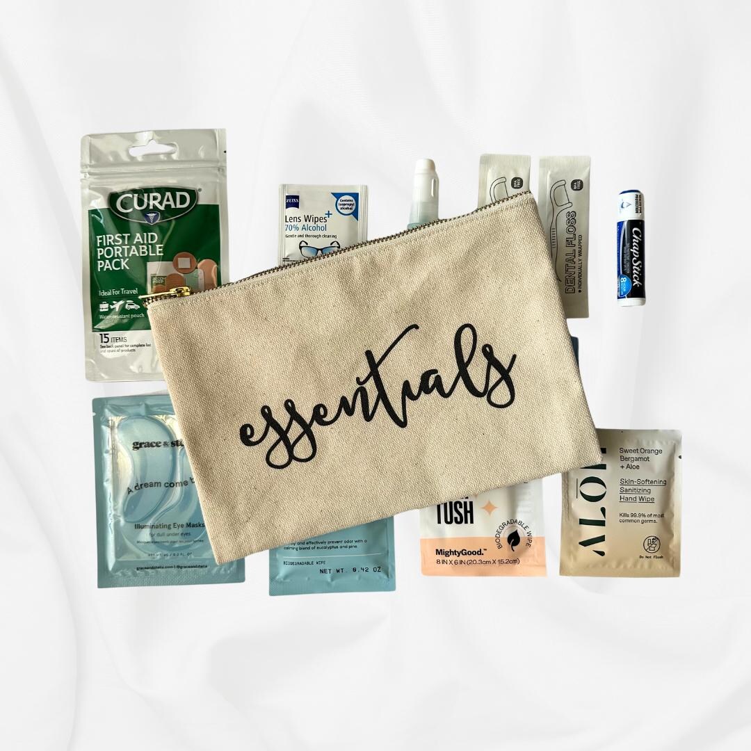 Just the Essentials Travel Kit / Wedding Kit canvas Pouch - Etsy