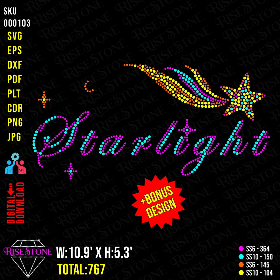 Starlight Rhinestone Svg,slogan Rhinestone Svg,starlight Slogan,star ...