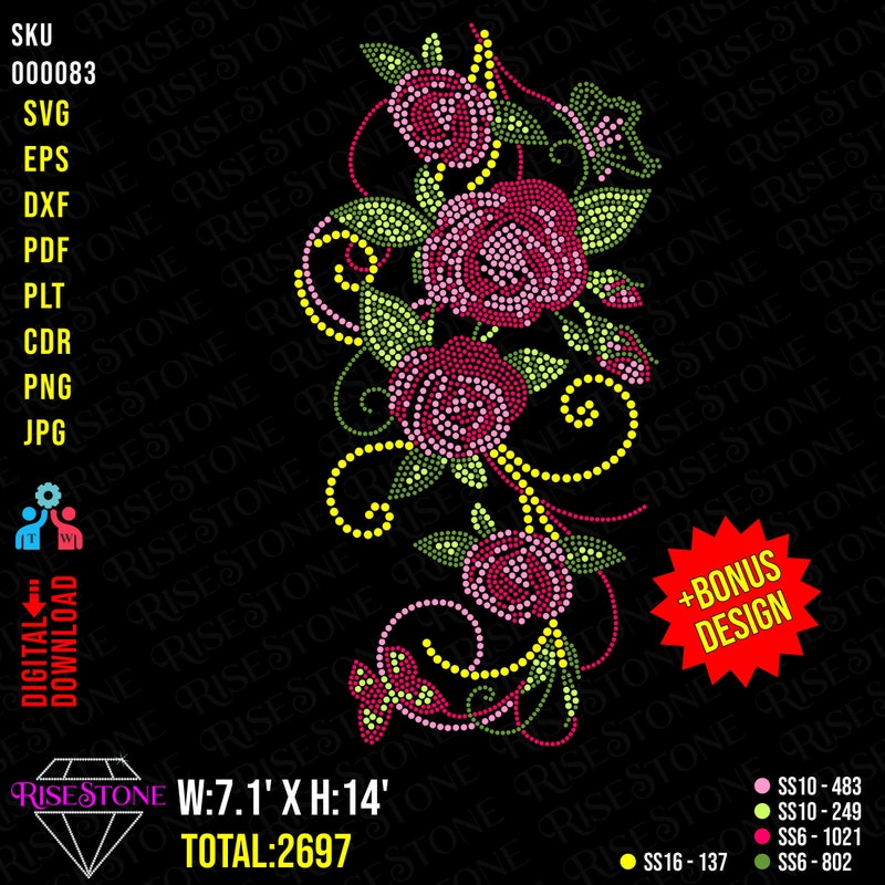 Rhinestone Svg - Etsy