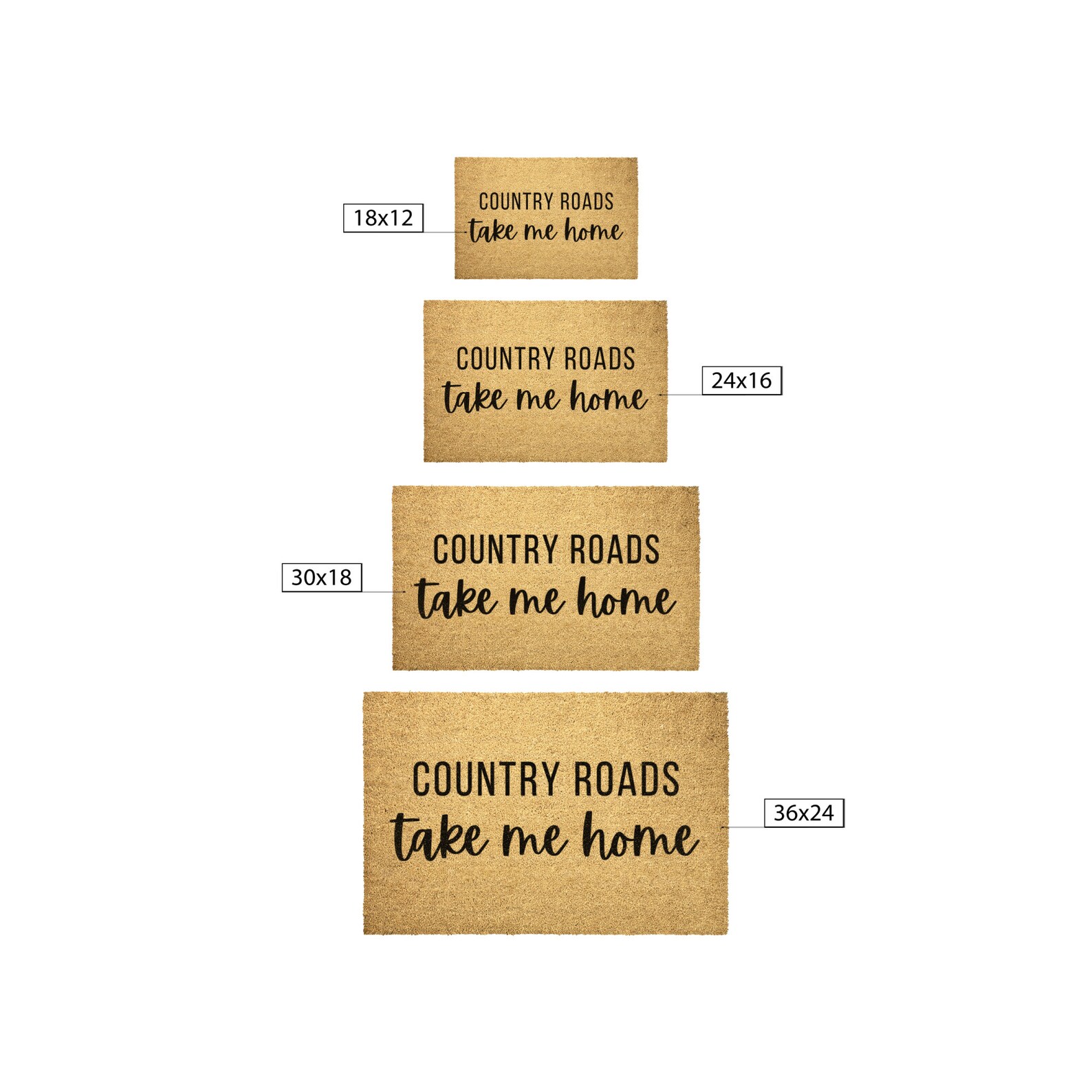 Country Roads Take Me Home Doormat | Country Roads Doormat | Southern ...