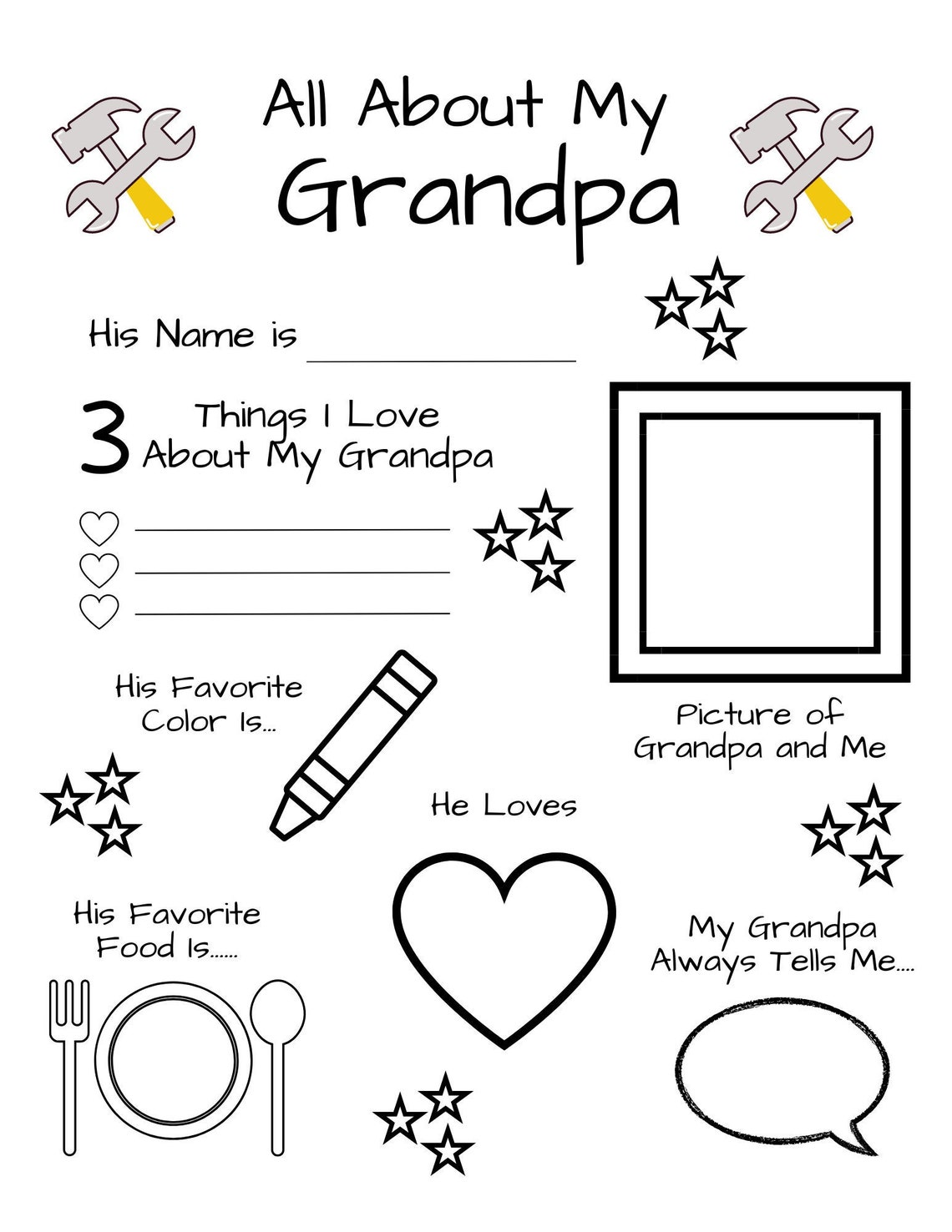Digital Download Father's Day Printable grandpa - Etsy