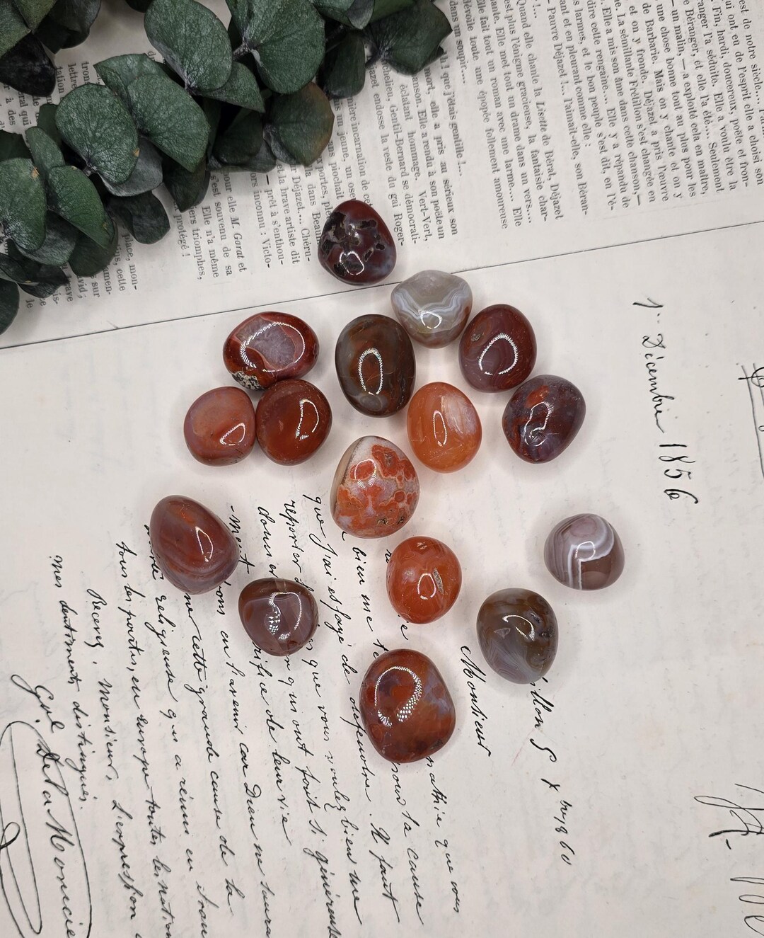Red Banded Agate – Grade A – Tumbled Stones - Etsy